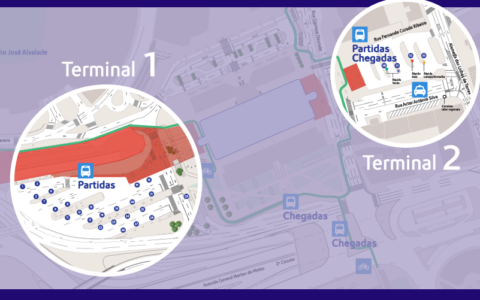 Mapa com indicação dos terminais 1 e 2 - Site do Metropolitano de ...