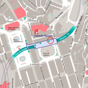 Mapa da estação Rossio - Metropolitano de Lisboa, E.P.E.